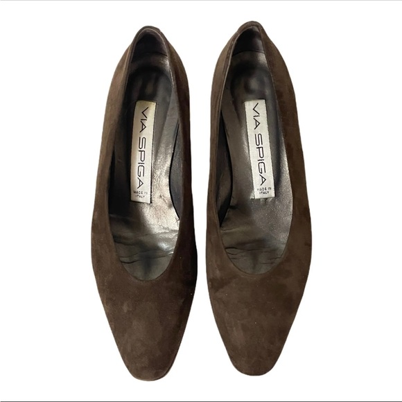 Via Spiga | Shoes | Via Spiga Suede Octave Dark Brown Heels | Poshmark